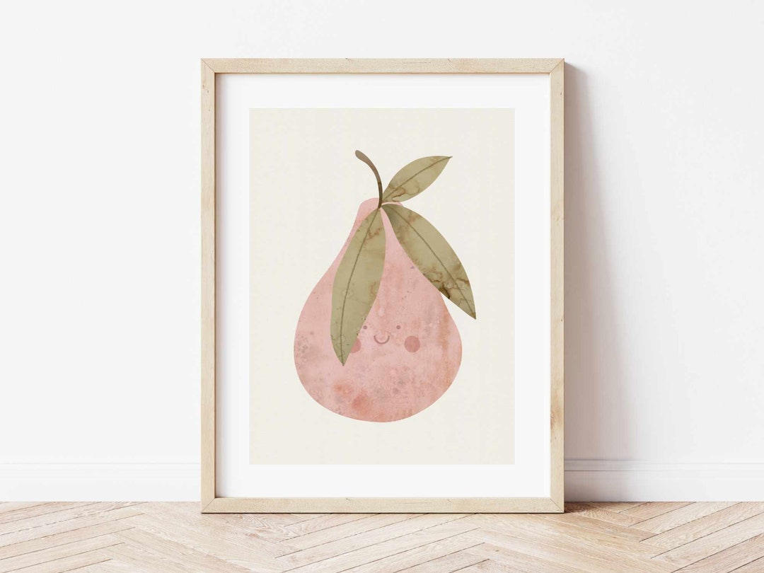 Pink Pear Artwork for Girl's Room Digital Prints for Playroom Art for ...