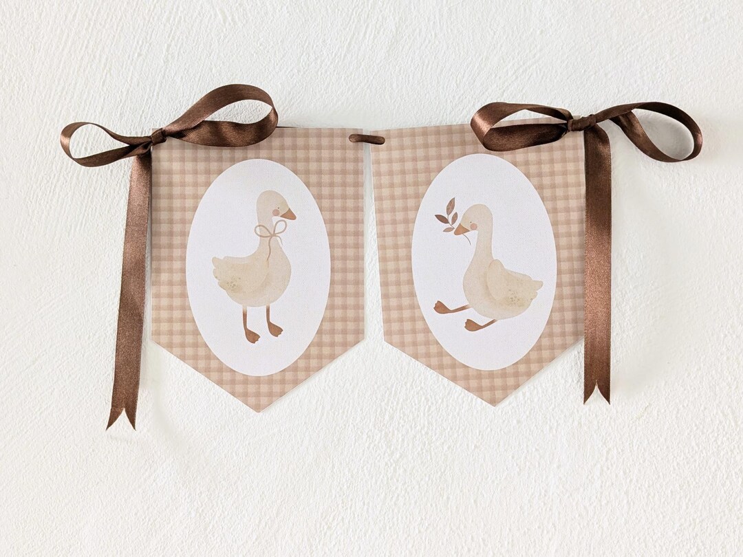 Muted Brown Check Silly Goose Printable Banner, Silly Goose Print ...