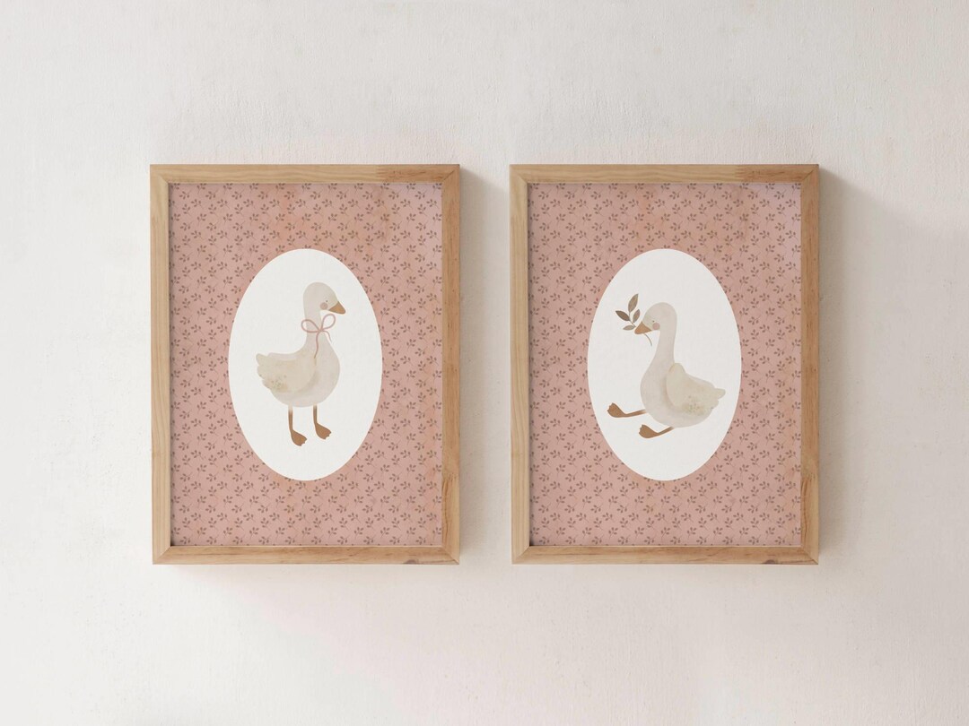Antique Storybook Geese, Silly Goose Print Set, Printable Alphabet ...