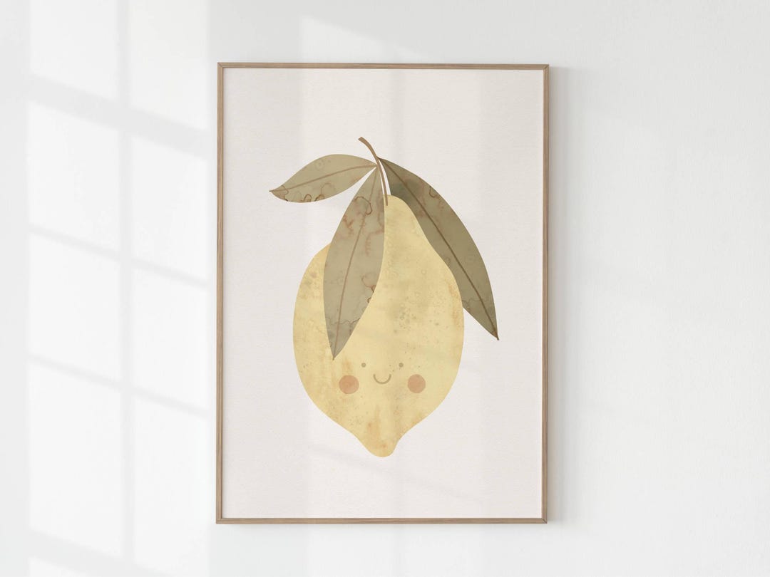 Lemon Printable Poster for Kids Room, Watercolor Lemon Print for ...