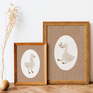 Antique Storybook Geese, Silly Goose Print, Printable Neutral Alphabet ...