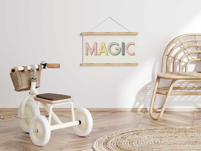 Magic Hanging Poster Pink Pastel Girl's Room Art Digital Prints Magic ...