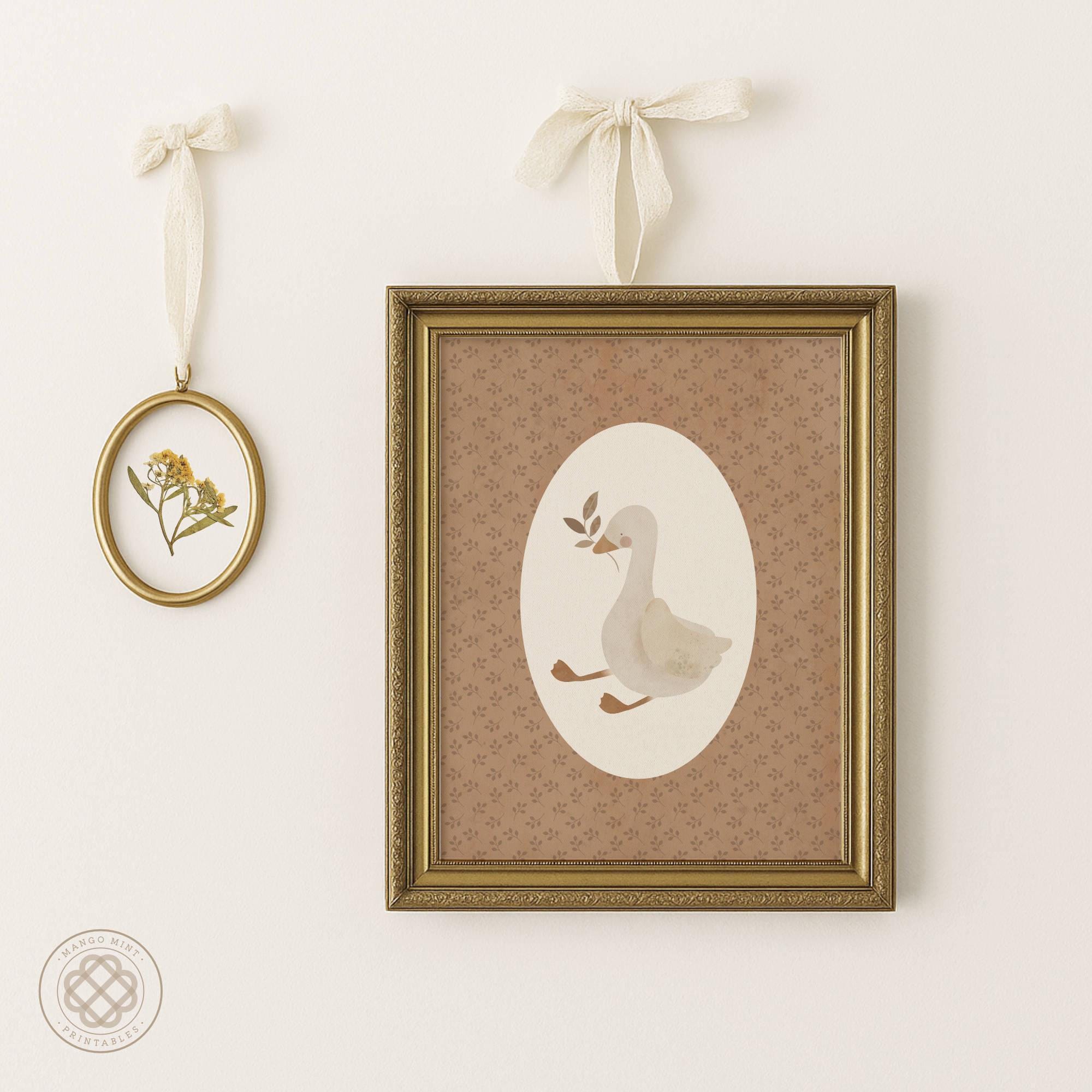 Antique Storybook Geese, Silly Goose Print, Printable Neutral Alphabet ...