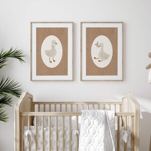 Antique Storybook Geese, Silly Goose Print, Printable Neutral Alphabet ...