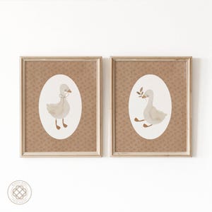 Antique Storybook Geese, Silly Goose Print, Printable Neutral Alphabet ...