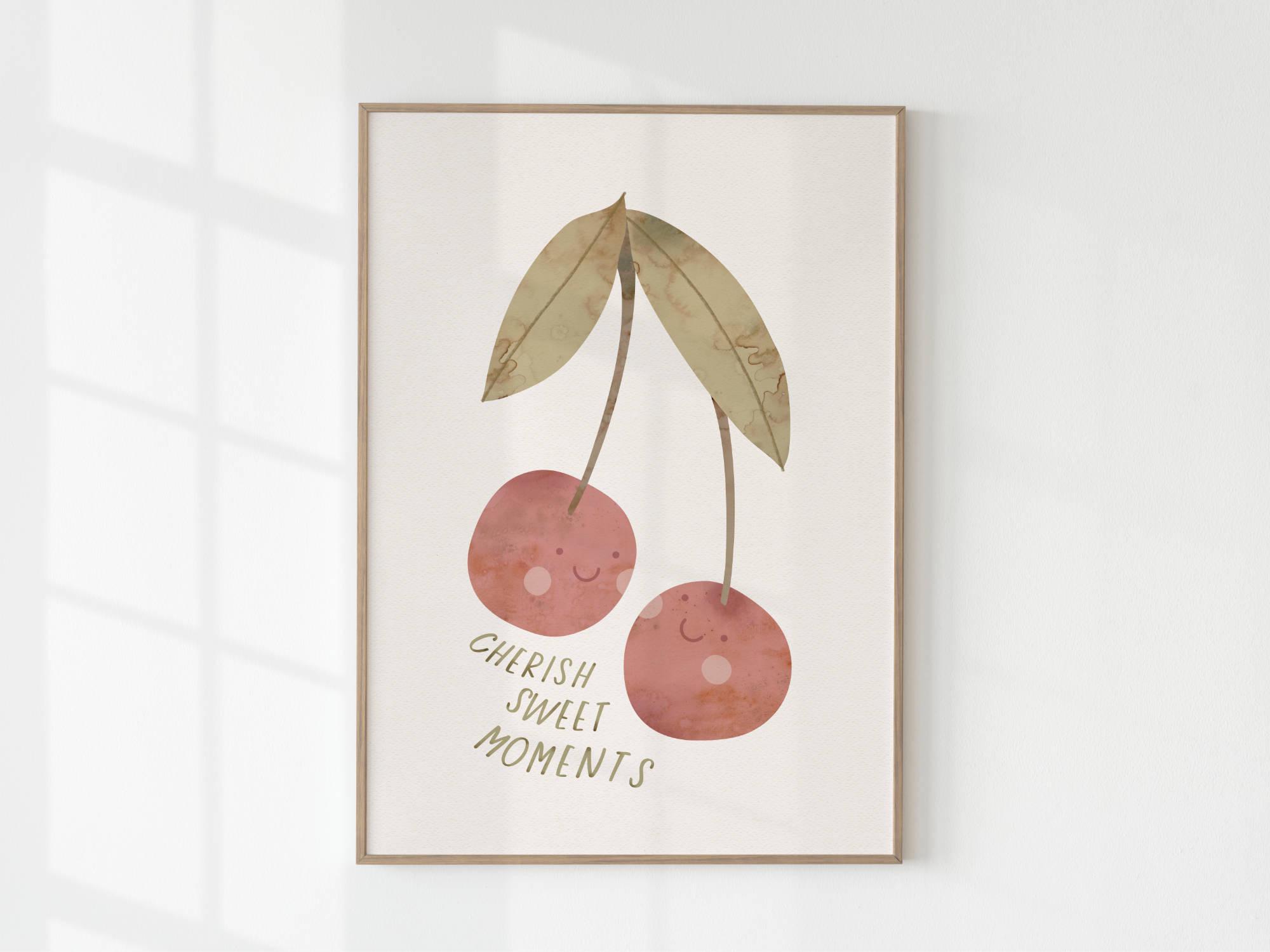 Cherry Printable Poster for Little Girls Room, Cherry Wall Art, Cherry ...