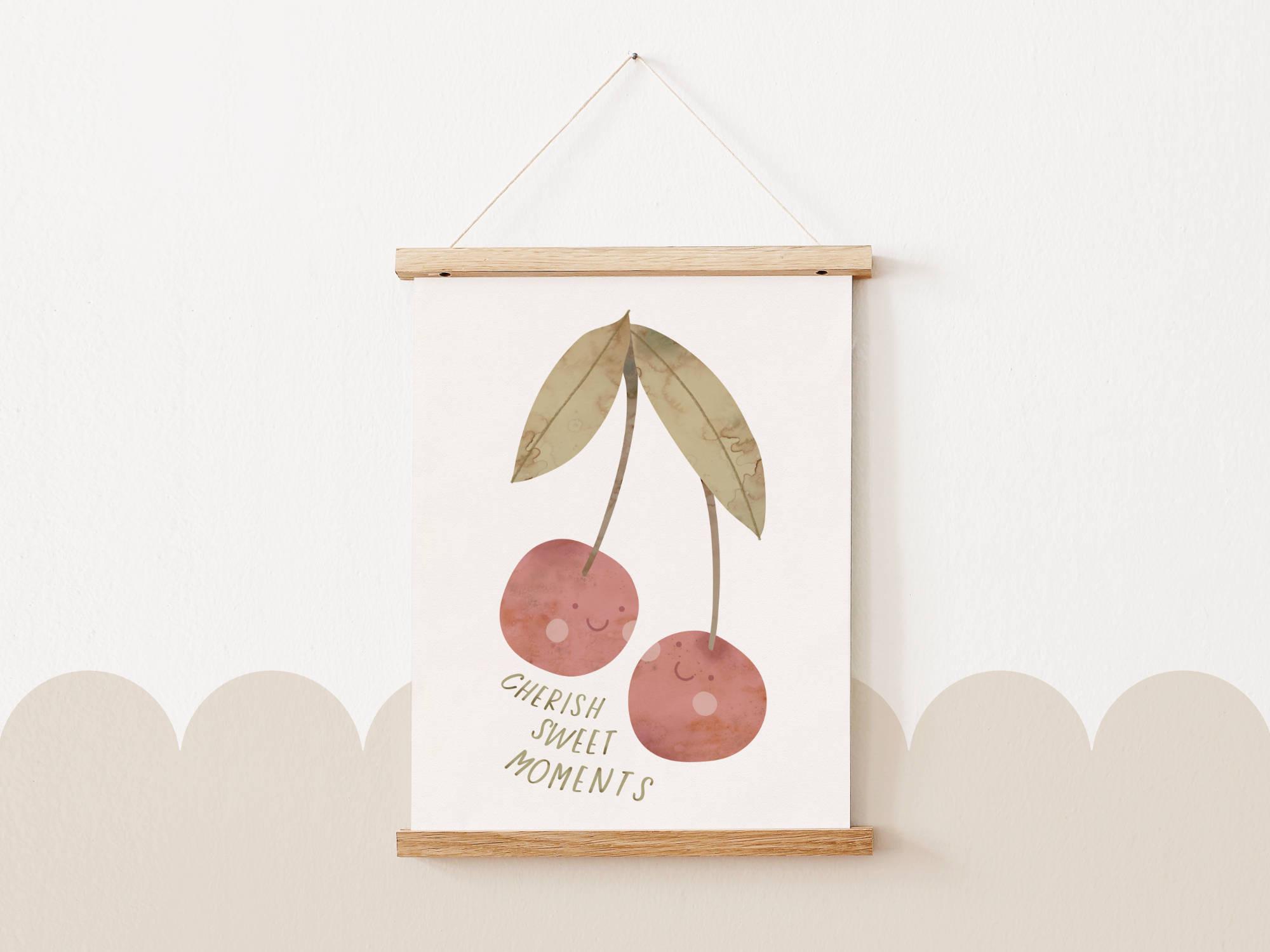 Cherry Printable Poster for Little Girls Room, Cherry Wall Art, Cherry ...