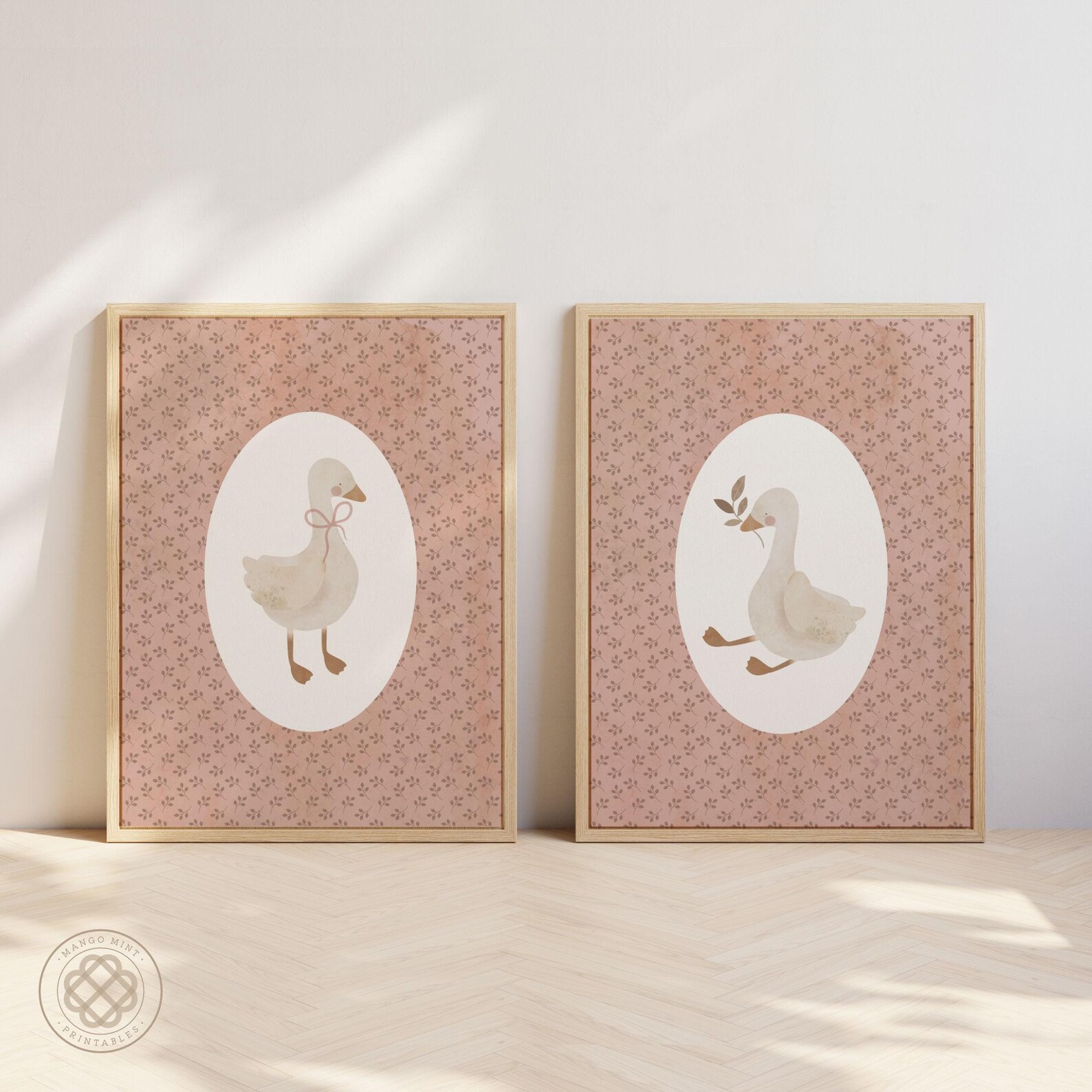 Antique Storybook Geese, Silly Goose Print Set, Printable Alphabet ...