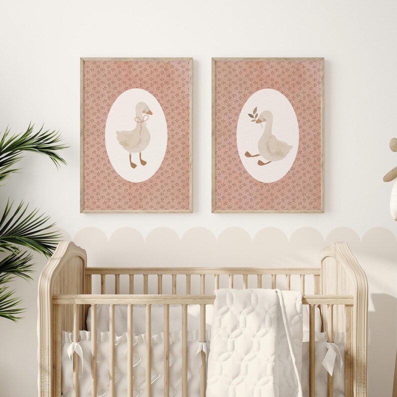 Antique Storybook Geese, Silly Goose Print Set, Printable Alphabet ...