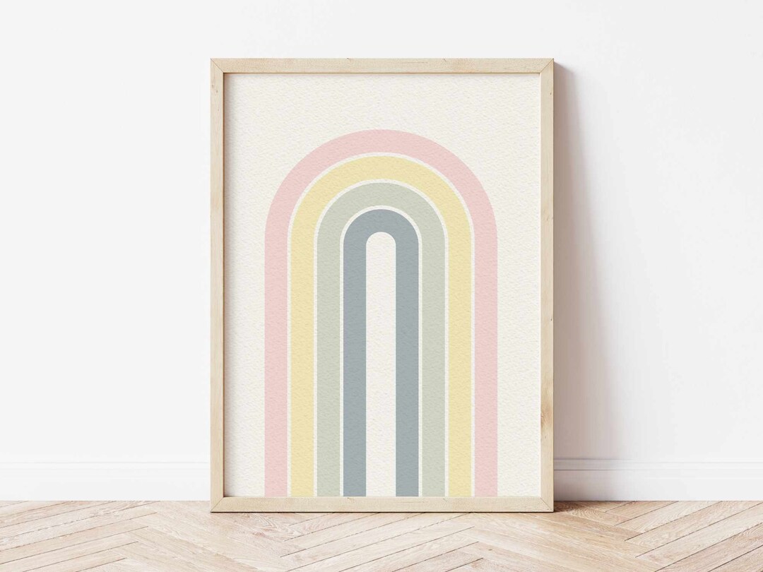 Pastel Rainbow for Girls Bedroom, Rainbow Poster for Girls Playroom ...