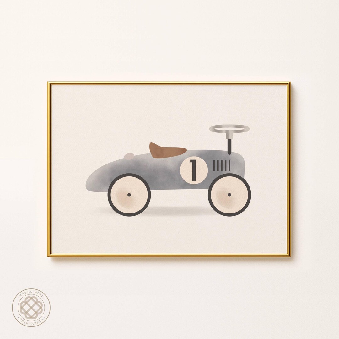 Watercolor Cars Printable Poster, Digital Prints for Toddler Bedroom ...