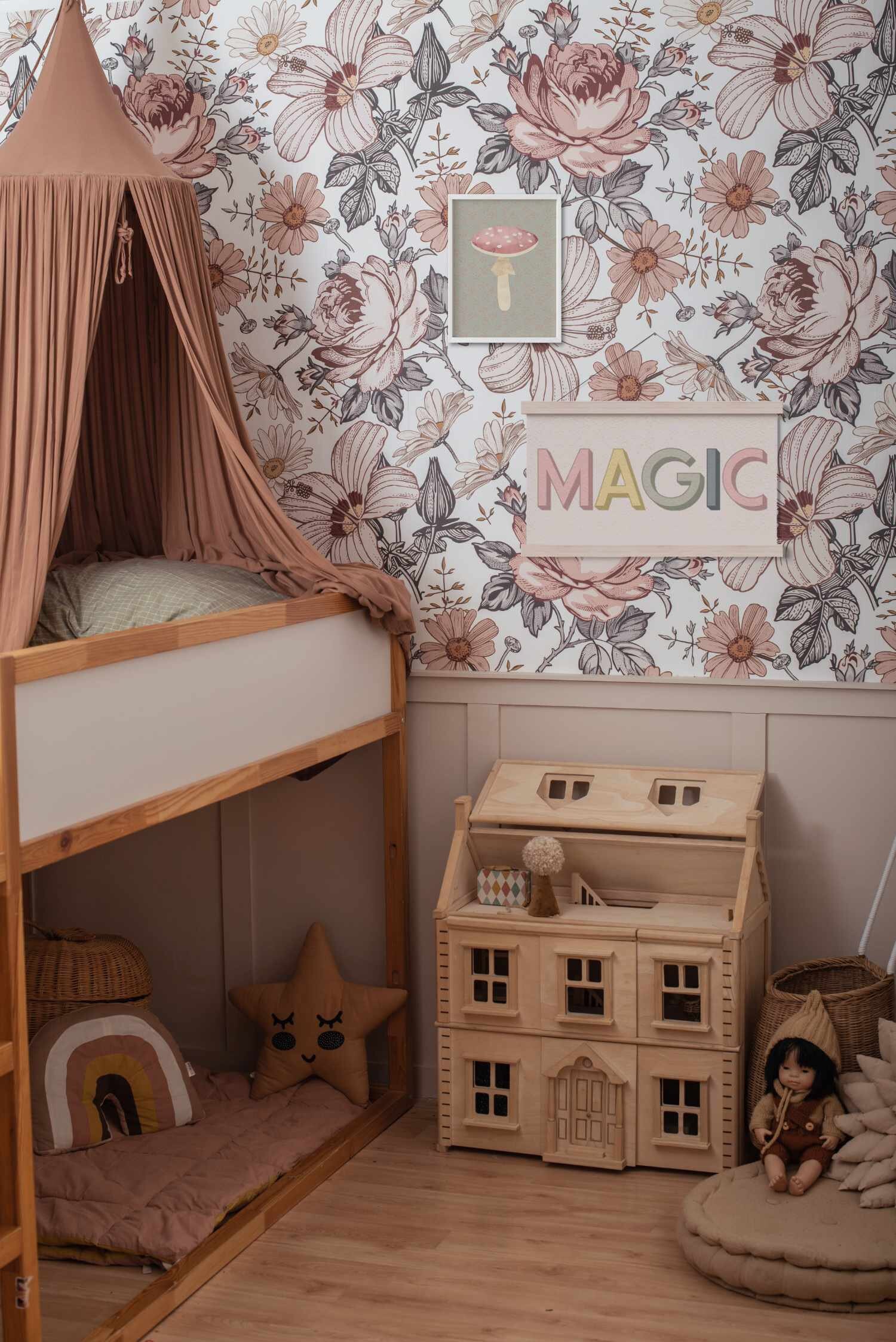 Magic Hanging Poster Pink Pastel Girl's Room Art Digital Prints Magic ...