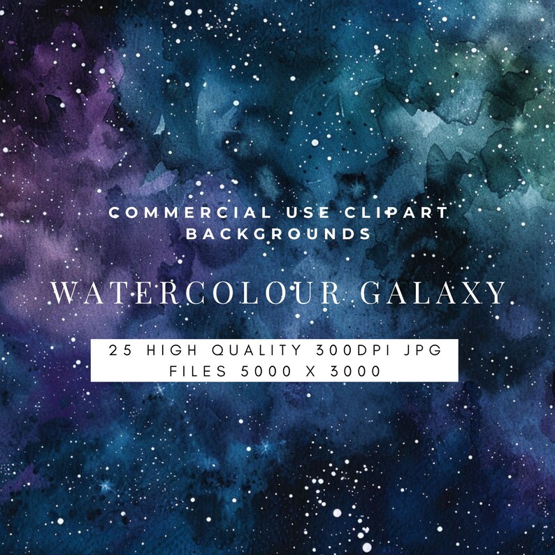 25 Watercolour Clipart Galaxy Backgrounds, Space Backgrounds, Nebula ...