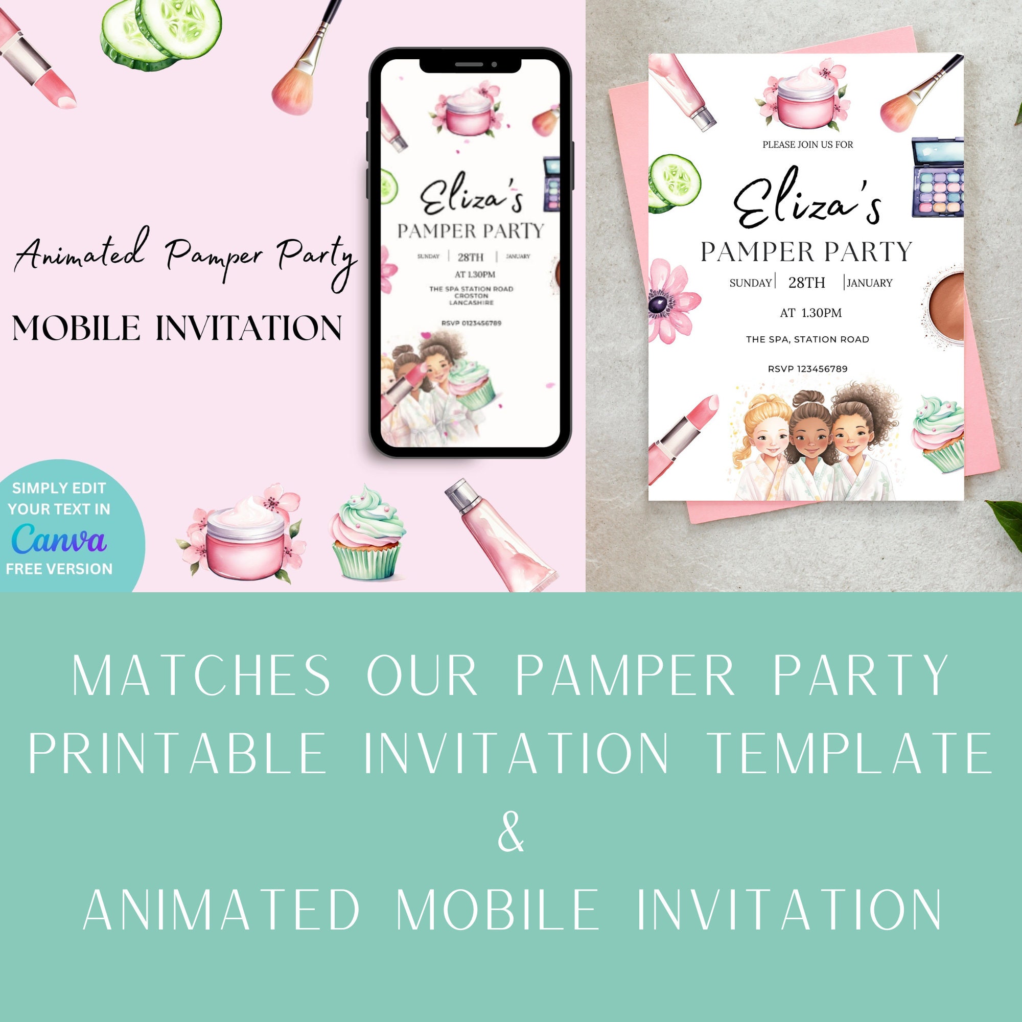 Pamper Party Favor Tags, Spa Birthday Party Favour Tags, Spa Party Bag ...