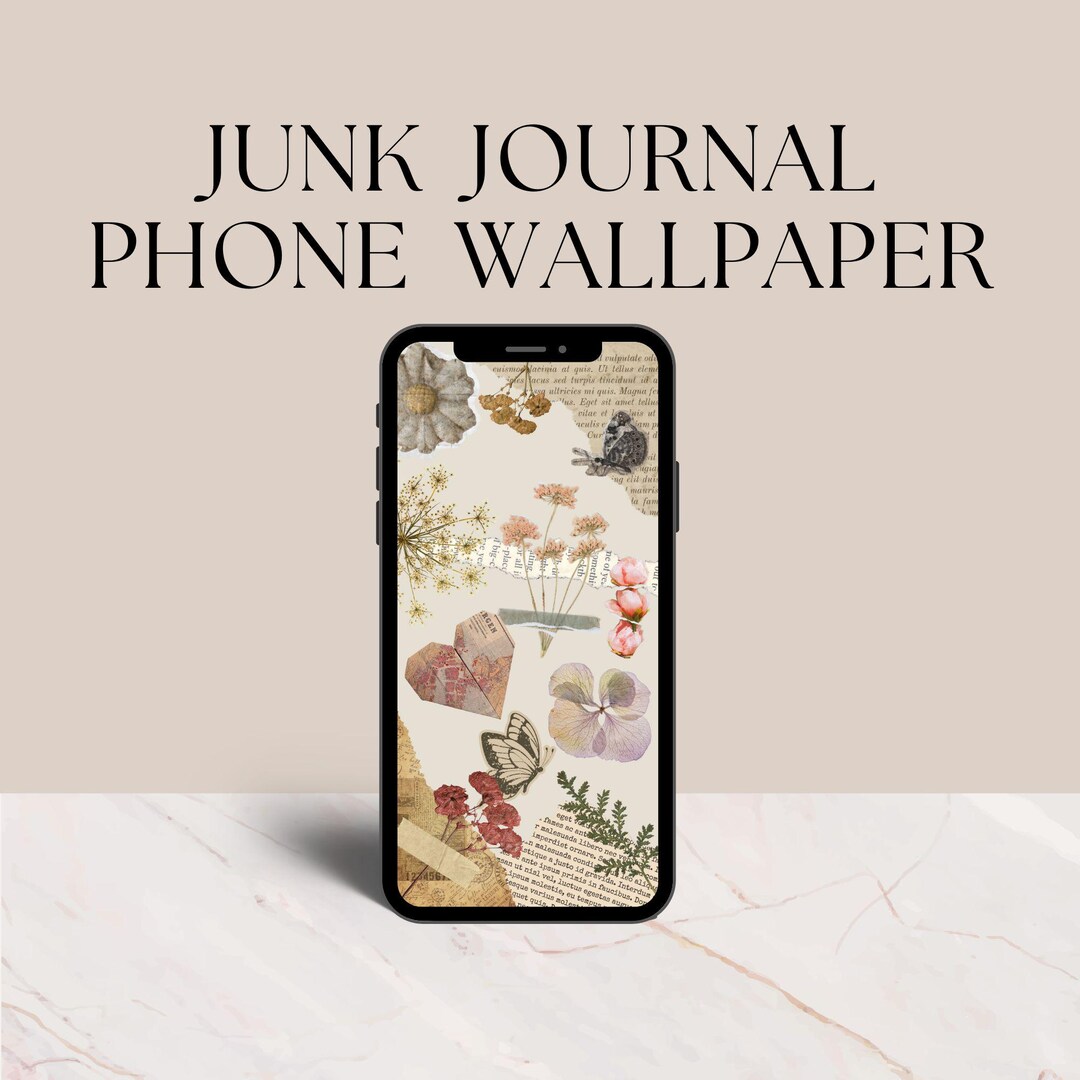 IPhone Wallpaper, Vintage Junk Journal Phone Wallpaper, Scrapbook Phone ...