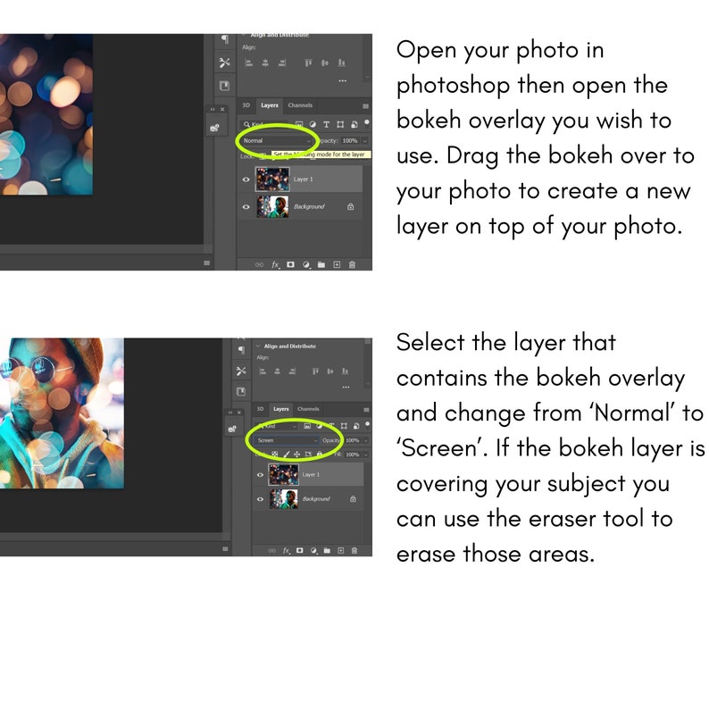 Bokeh Colour Lights Overlays for Photo Editing, Coloured Bokeh Digital ...