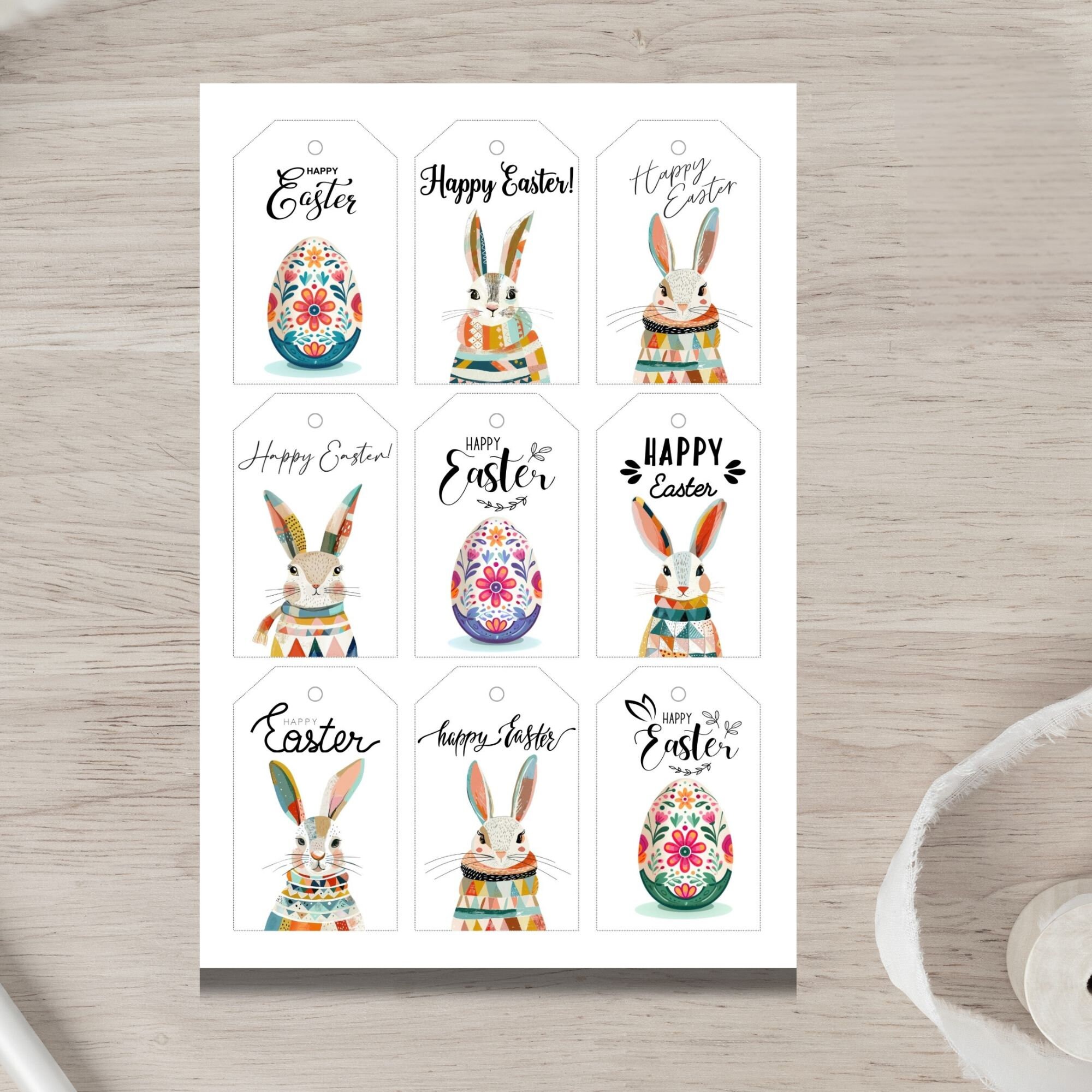 Easter Gift Tags, Printable Easter Basket Tags, Digital Download to ...