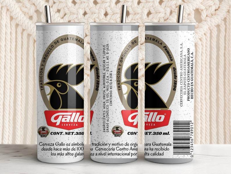 Cerveza Gallo Guatemala Beer Tumbler: Stainless Steel Drinking Cup - Etsy