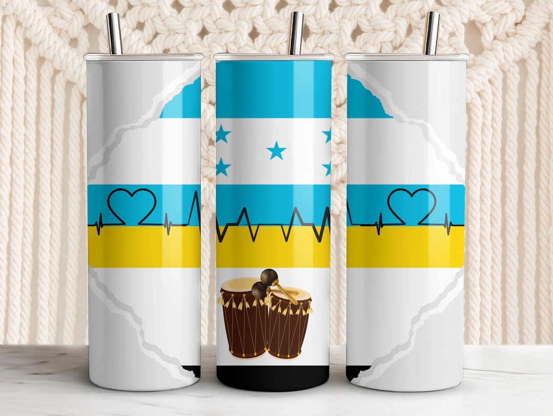 Garifuna Flag 20oz Tumbler, Honduras Flag Tumbler, Vacation Tumbler ...