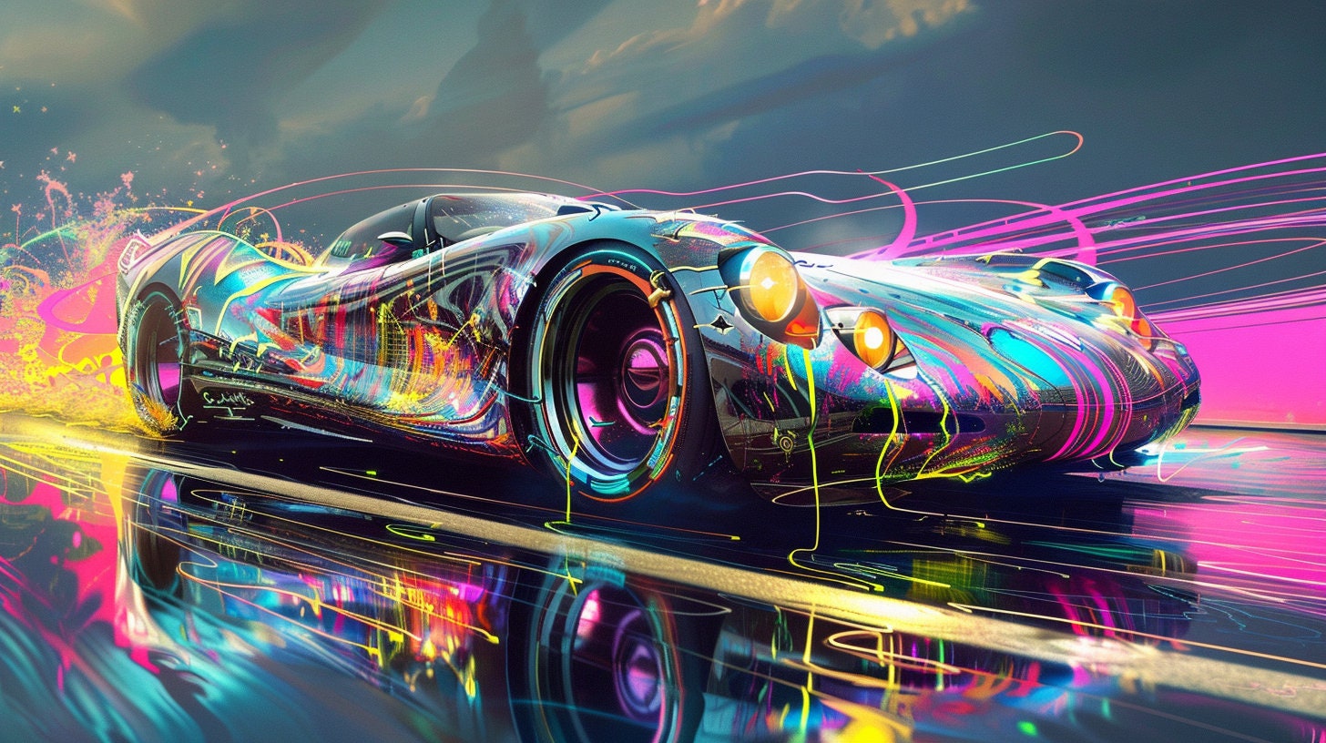25 Desktop Wallpapers, Colorful, Psychedelic, Cars. Pack 1 - Etsy