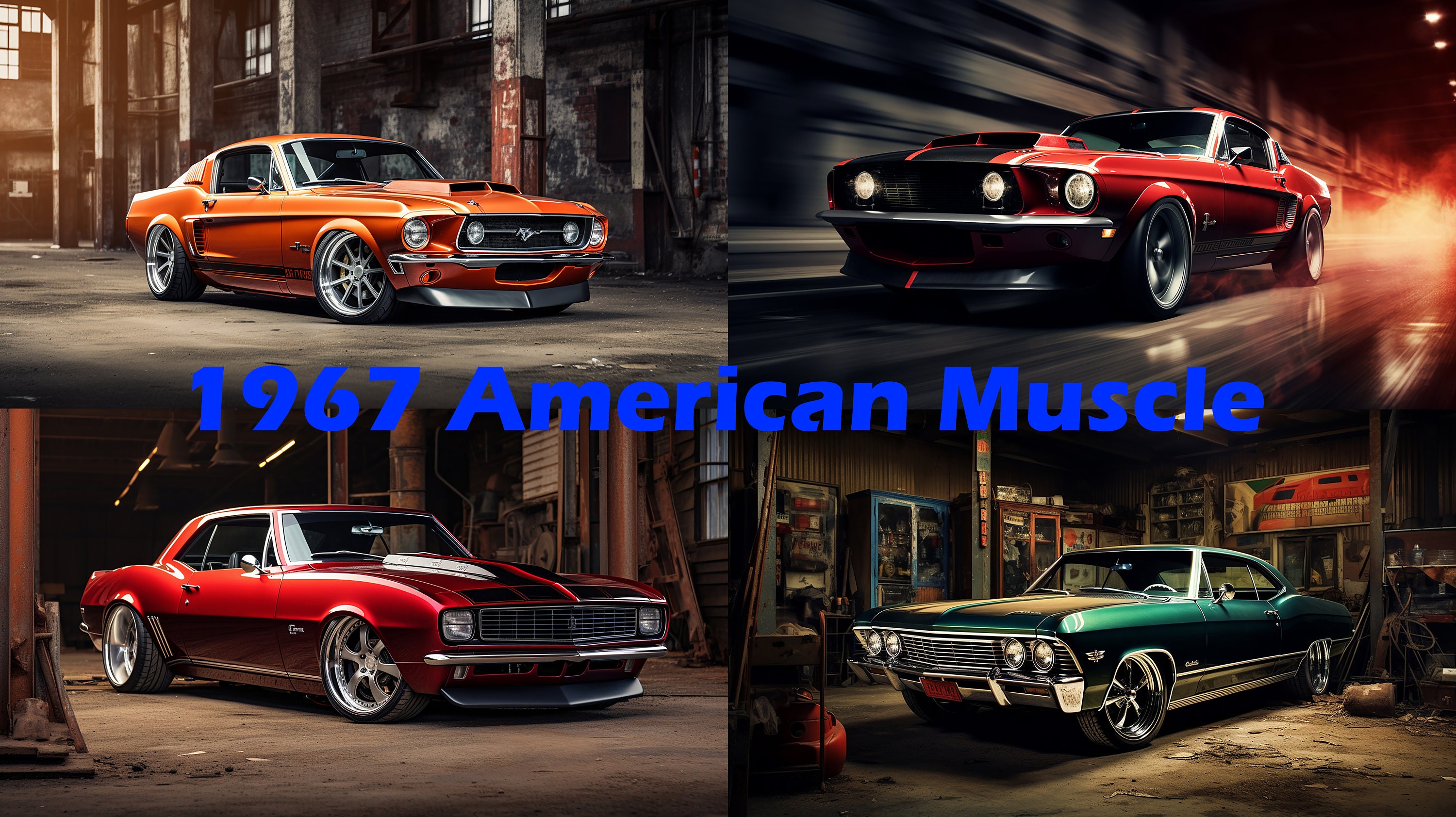 Klassische Muscle Cars Tapete