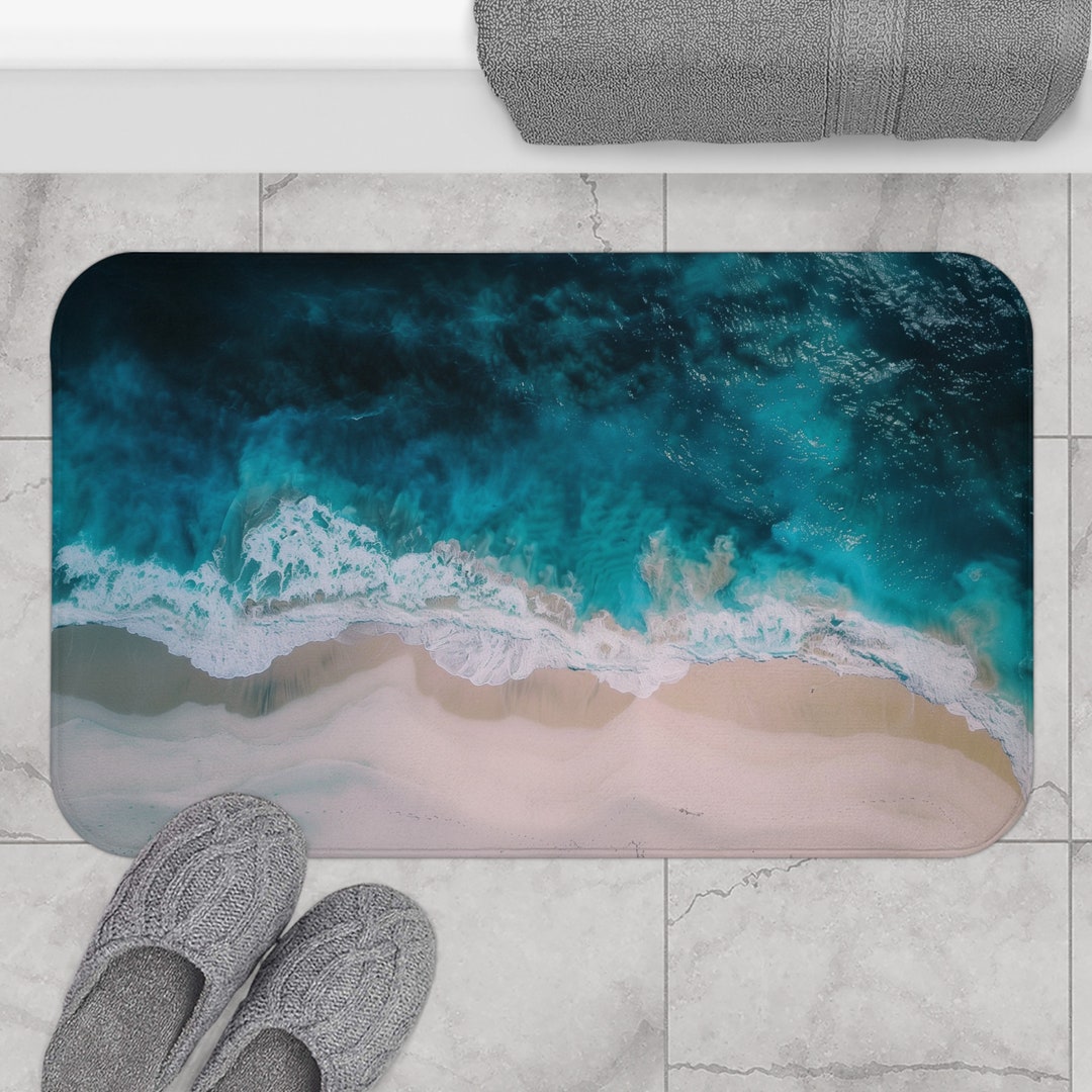 At the Ocean on the Beach Bath Mat - Etsy