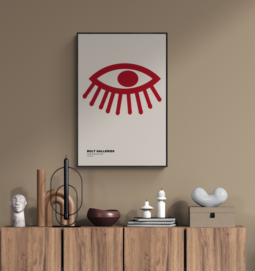 Red Eye Poster Maximalist Minimalist Print Vivid Colorful - Etsy