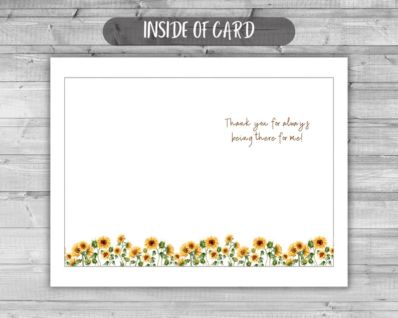 Sunflower Mother's Day Card, Printable Instant PDF Download, Watercolor ...