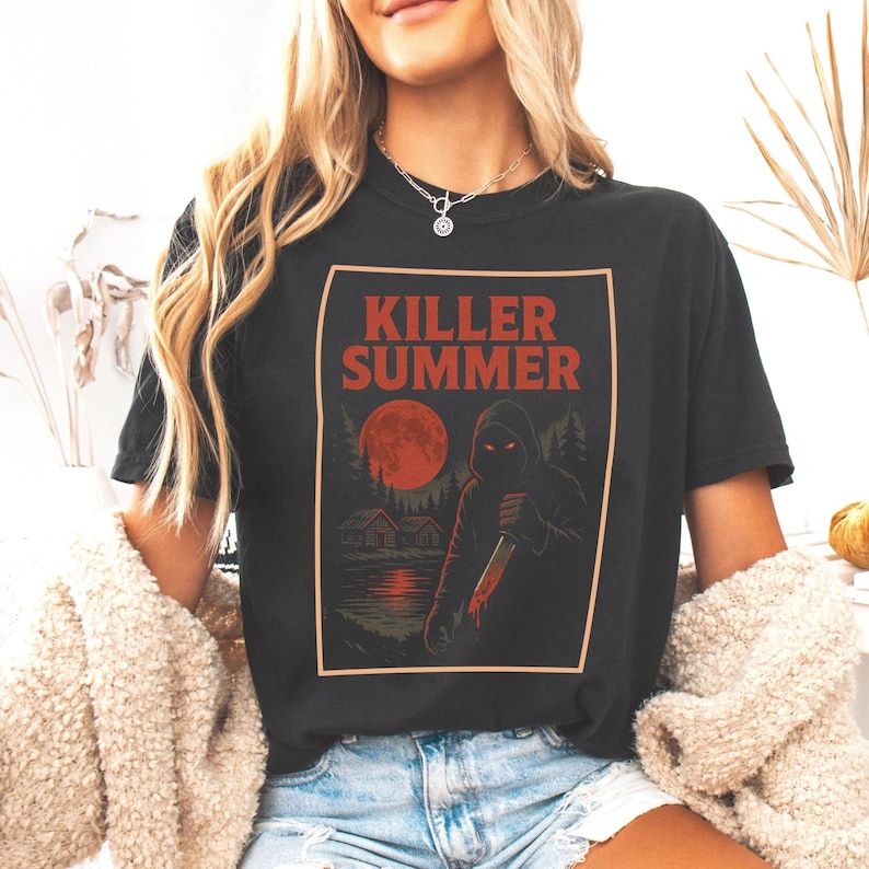 Killer Summer Tee, Slasher Summer Shirt, Summerween Top, Oversized ...