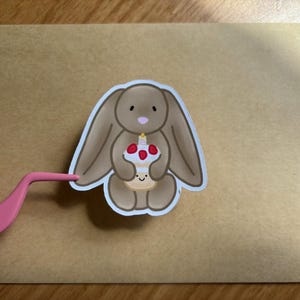Jellycat Bunny & Birthday Cake Vinyl Sticker – Handdrawn Jellycat ...