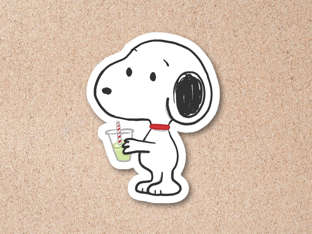 Matcha Snoopy Vinyl Sticker: Handmade Laminated Waterproof Peanuts ...