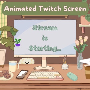 Cottagecore Animated 3in1 TWITCH OVERLAY SCREENS Streaming, Aesthetic ...