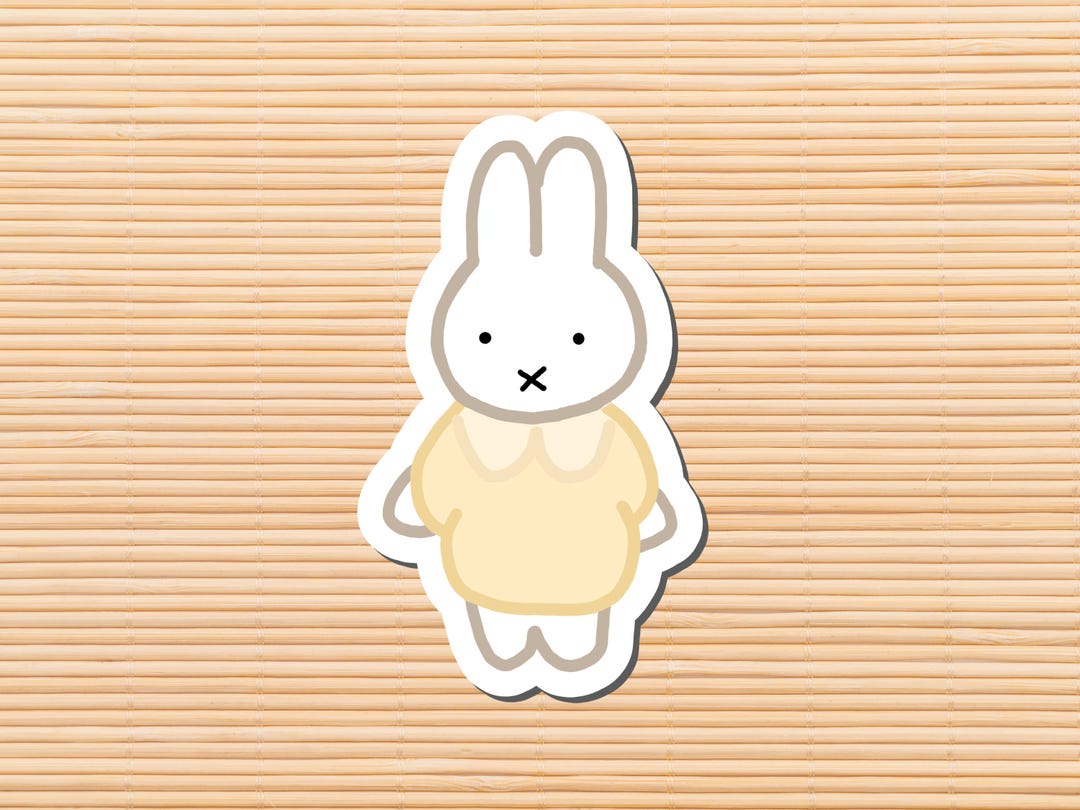 Miffy Vinyl Sticker – Handdrawn Bunny Decal, Cute Kawaii Sticker for ...