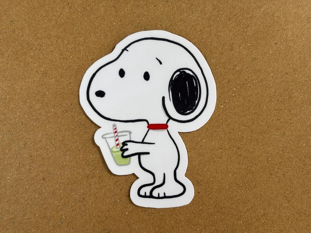 Matcha Snoopy Inspired Vinyl Sticker – Handmade Laminated Peanuts ...