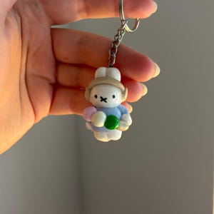 Handmade Tanghulu Miffy Keychain – Cute Kawaii Polymer Clay Bunny Bag ...