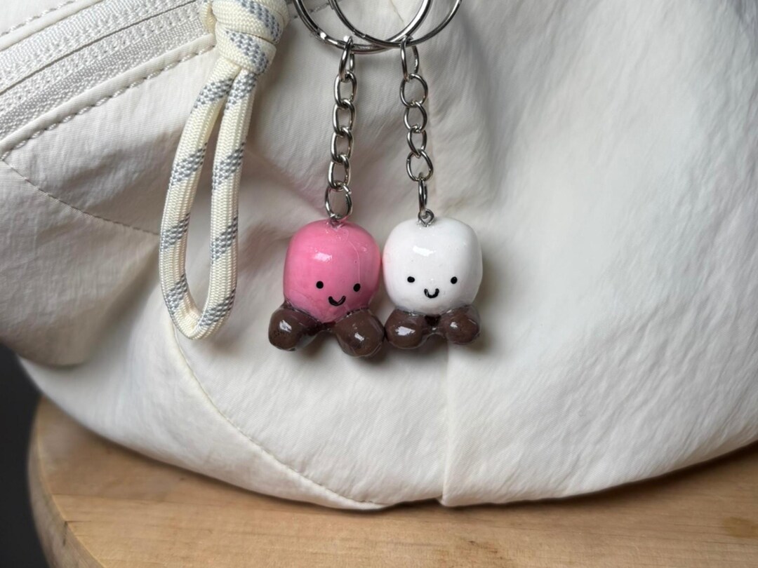 Handmade Jellycat Marshmallow Inspired Keychain – Kawaii Polymer Clay ...