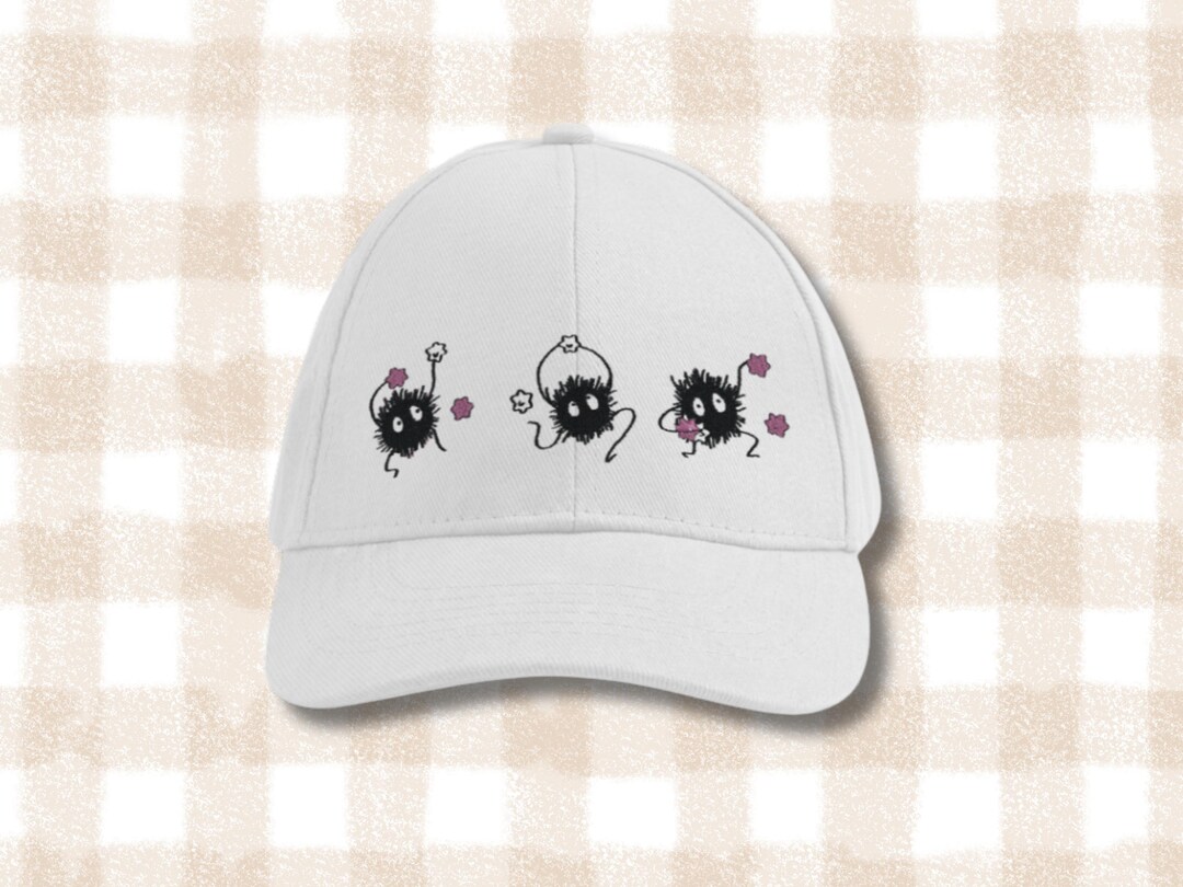 Soot Sprite Embroidered Cap – Unisex Ghibli-inspired Hat, Cute Anime ...