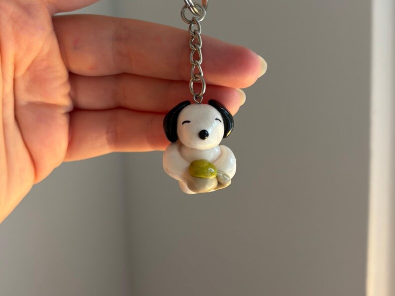 Handmade Matcha Snoopy Keychain – Cute Kawaii Polymer Clay the Peanuts ...