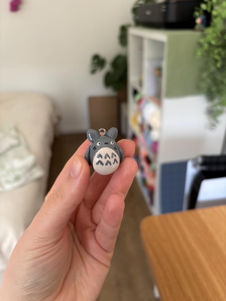 Handmade Totoro Keychain – Cute Kawaii Polymer Clay Bag Charm, Ghibli ...