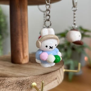 Handmade Tanghulu Miffy Keychain – Cute Kawaii Polymer Clay Bunny Bag ...