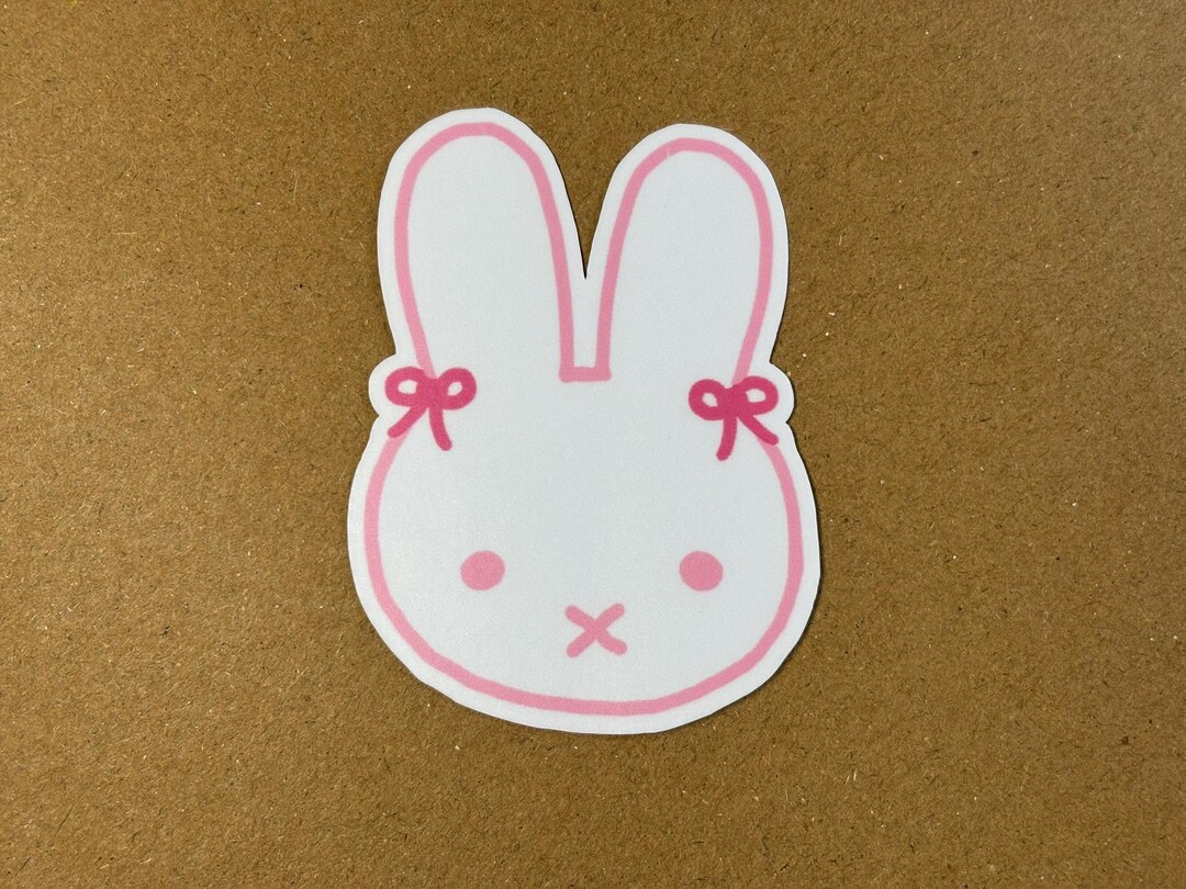 Miffy Vinyl Sticker – Handdrawn Laminated Coquette Bunny Decal, Cute ...