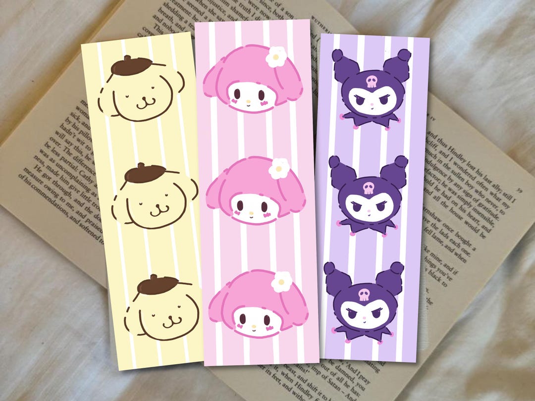 Sanrio Bookmarks | Kuromi, My Melody, Pompompurin, Cute Book Accessory ...