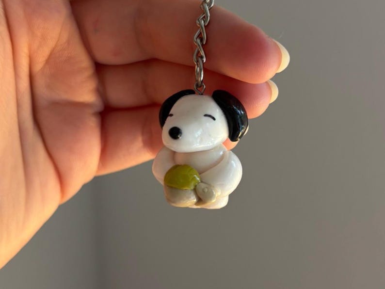 Handmade Matcha Snoopy Keychain – Cute Kawaii Polymer Clay the Peanuts ...