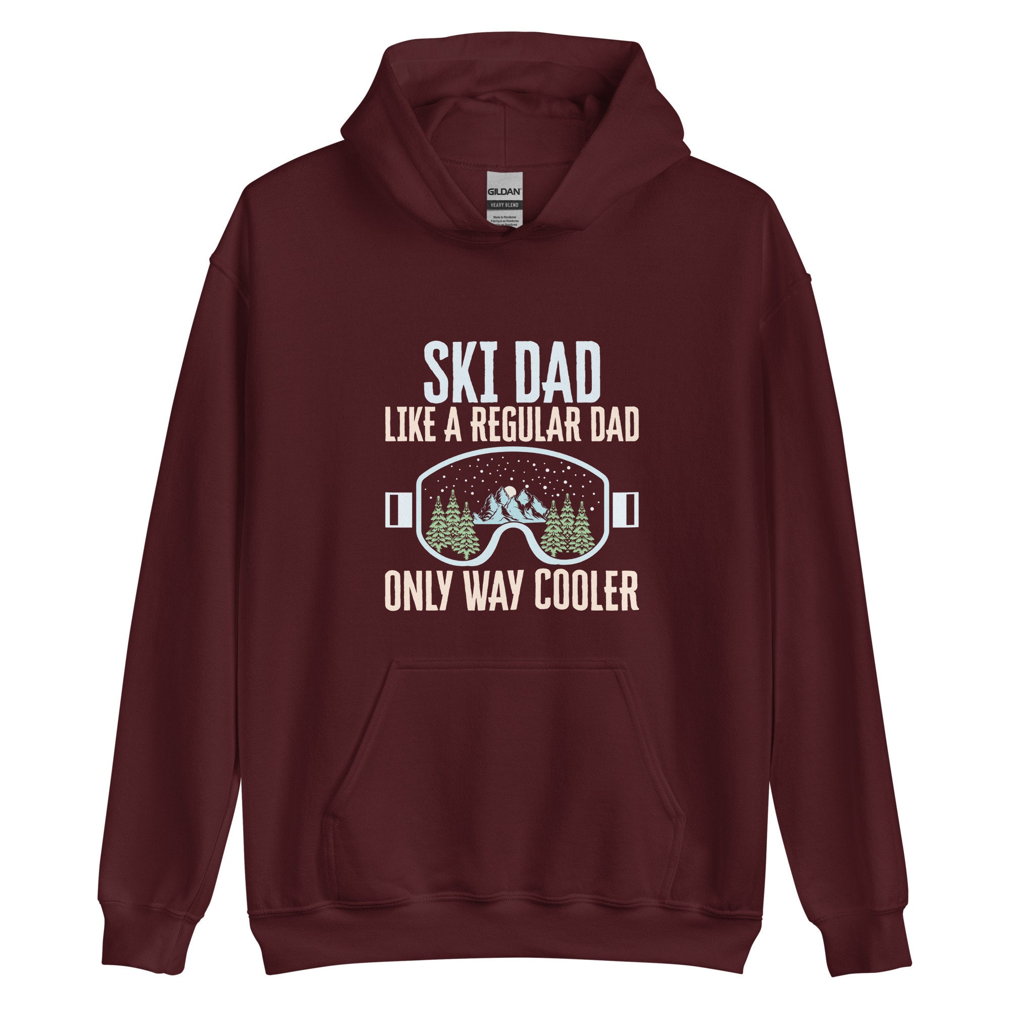 Ski Dad Hoody, Skiing Hooded Sweatshirt, Skiers, Ski Lover, Snow ...