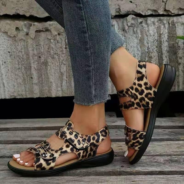 Animal Print Sandals - Etsy