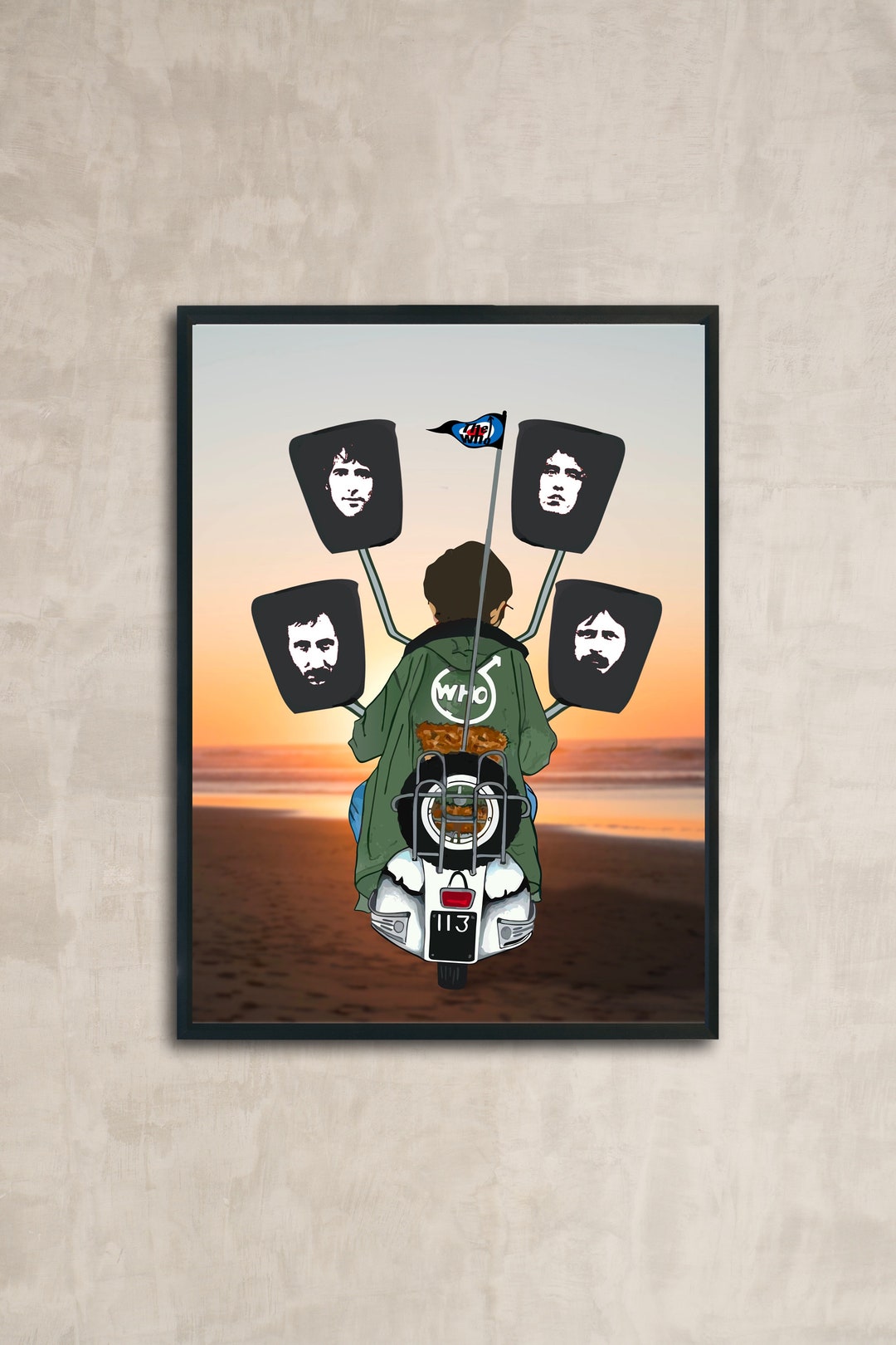 The Who Mod Scooter Illustration Print. - Etsy