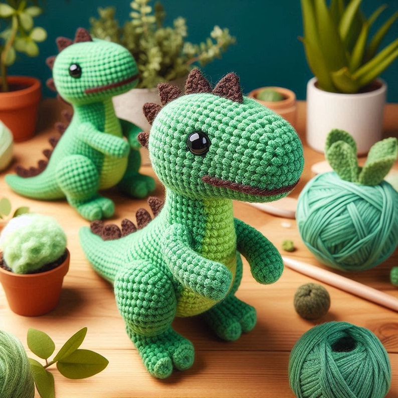 Tyrannosaurus Dinosaur No Sew Crochet Pattern Dinosaur Jurassic World ...