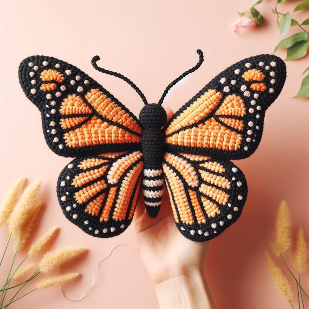 Monarch Butterfly Crochet Pattern, Crochet Butterfly Pattern, Butterfly ...