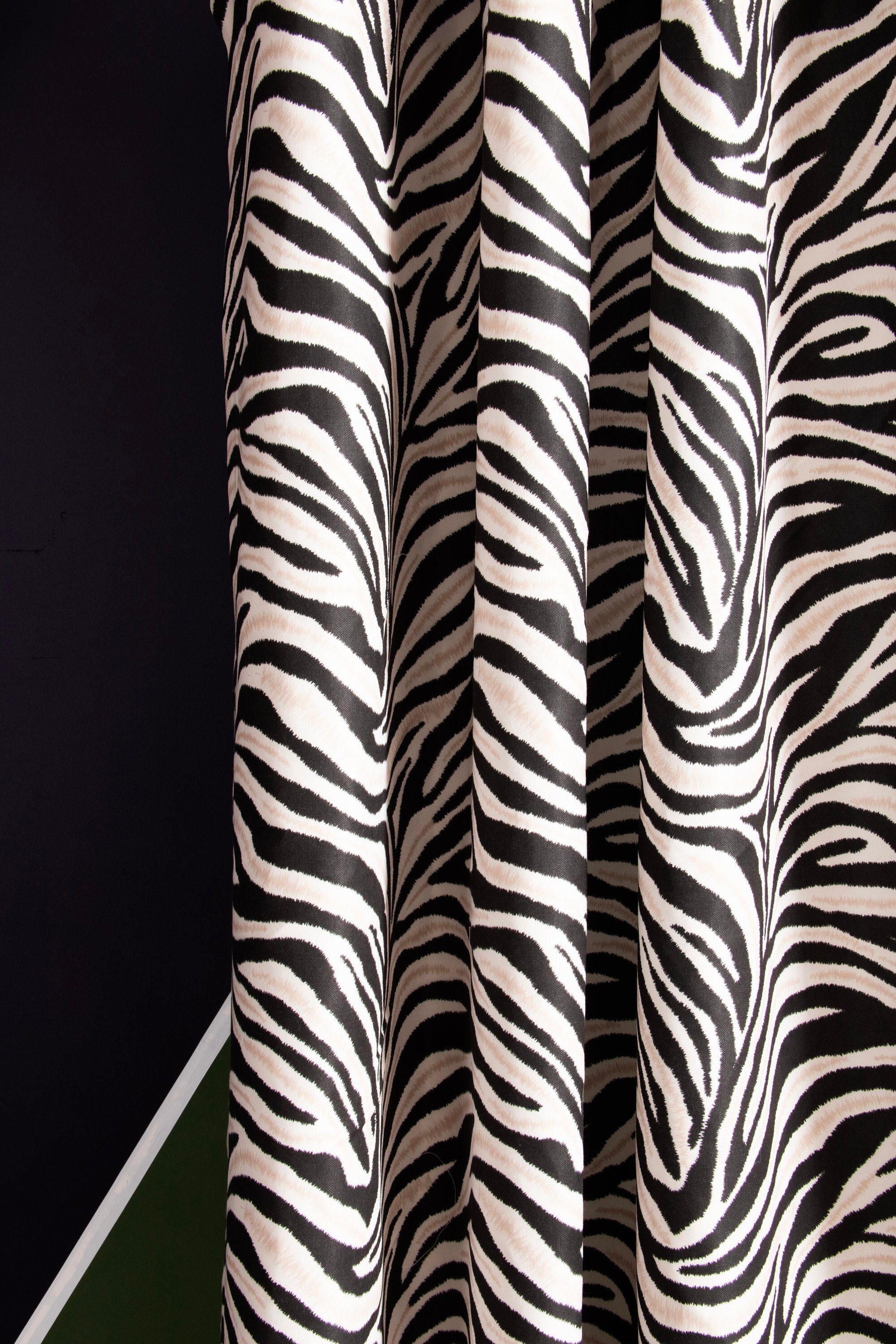 Zebra Design Grommet Curtains, Custom Living Room Curtains, Rod Pocket ...