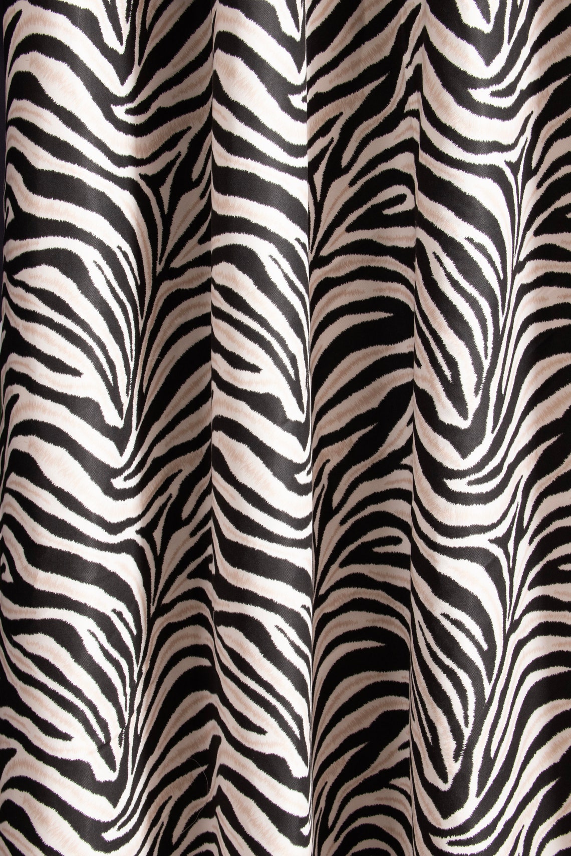 Zebra Design Grommet Curtains, Custom Living Room Curtains, Rod Pocket ...